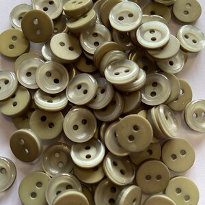 6 X New Light Khaki Buttons. 11mm. - Etsy