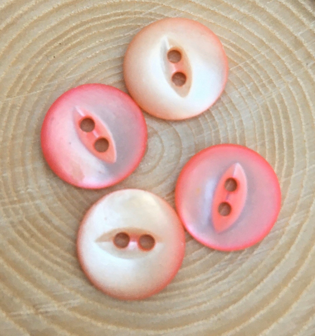 4 X Vintage Salmon Pink Fish Eye Buttons. 12mm. - Etsy
