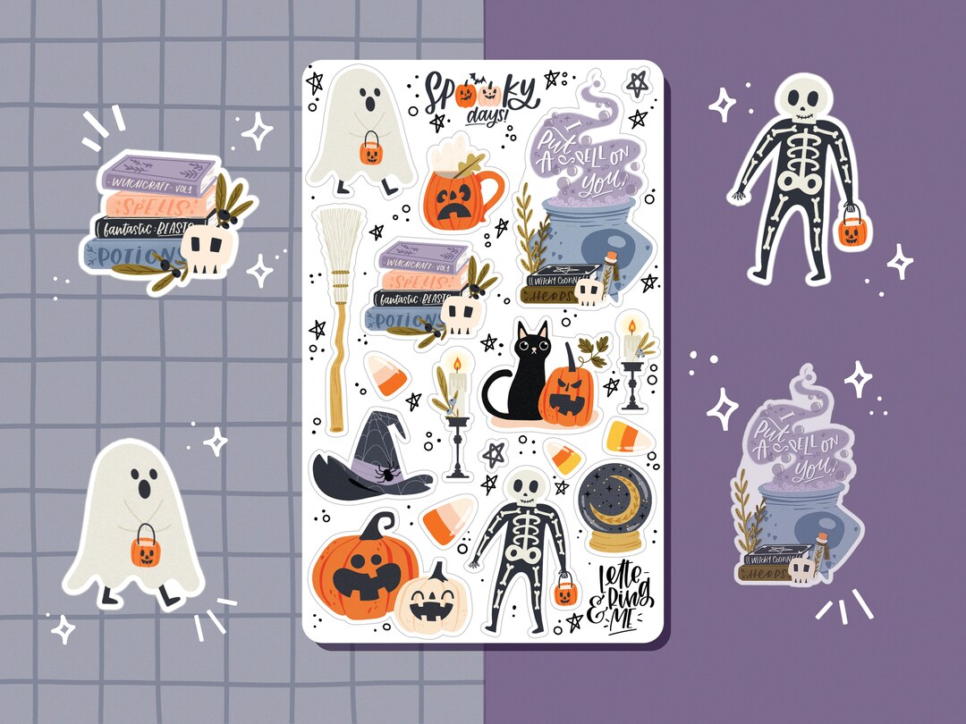 Sticker Sheet Spooky Days Bullet Journal and Planner - Etsy