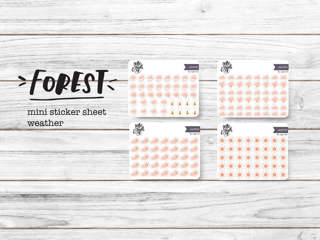 Stickers forest Weather Bullet Journal and - Etsy