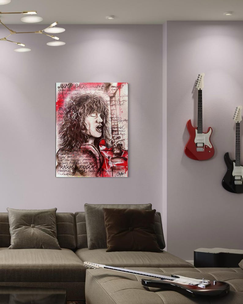Eddie Van Halen Painting: Tribute Art on Canvas, Abstract 80s Rock ...