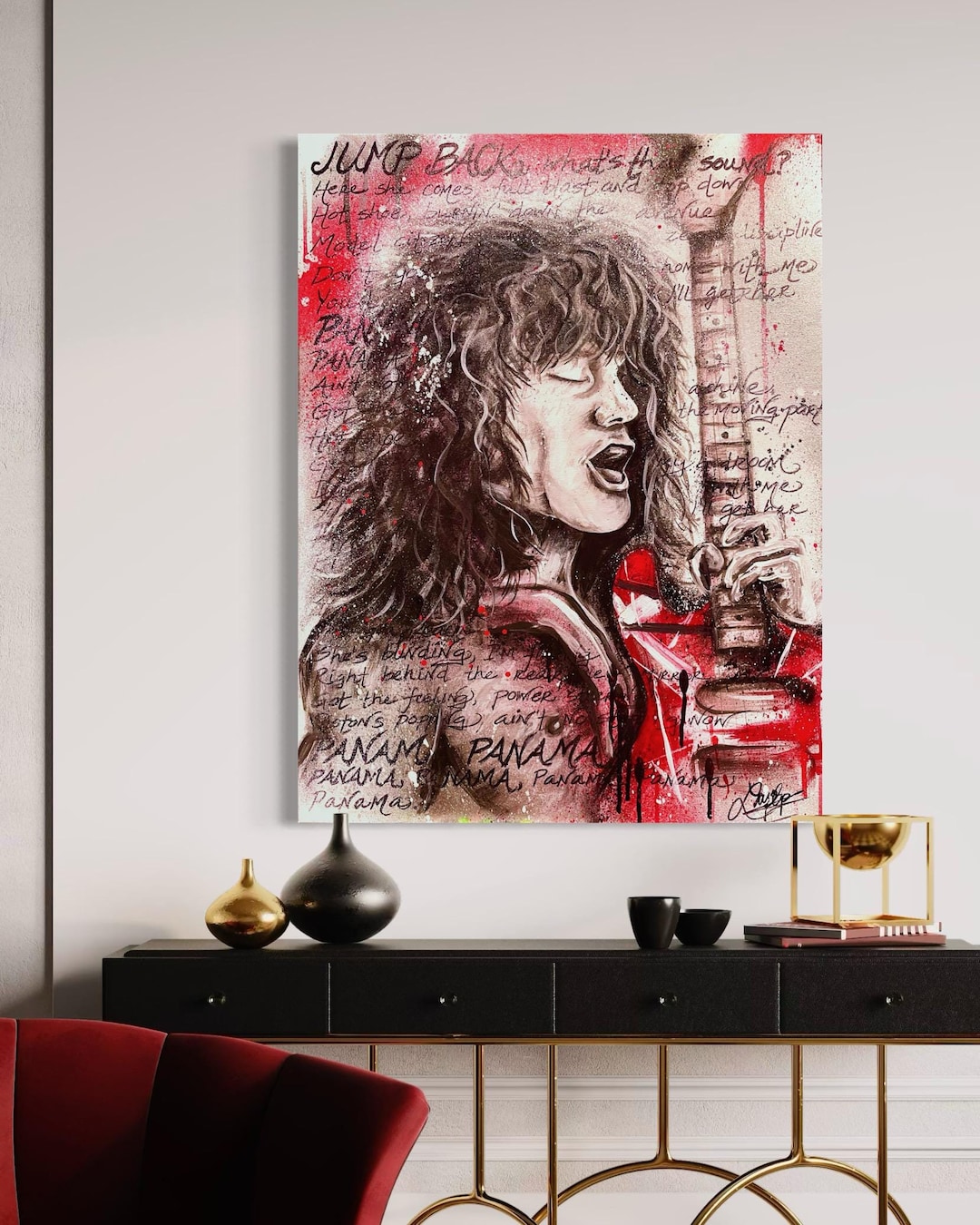 Eddie Van Halen, Painting, Tribute Art on Canvas, Abstract Rocknroll ...