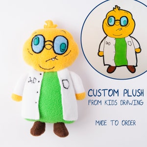 Children's Drawing to Plush Custom Doll Stuffed Animal From Photo or ...