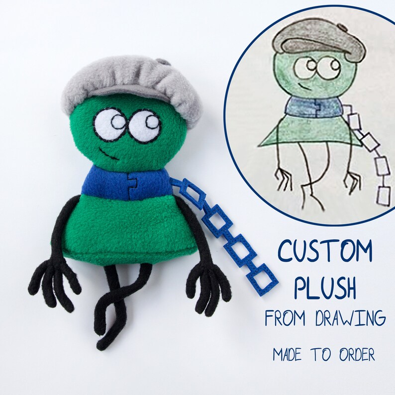 Custom Plush From Kids Drawing Сustomized Toy From сhild - Etsy