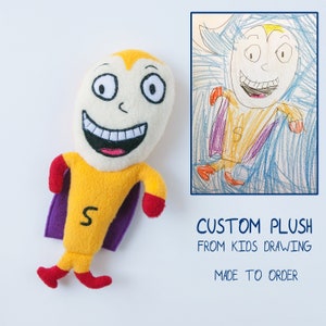 Children's Drawing to Plush Custom Doll Stuffed Animal From Photo or ...