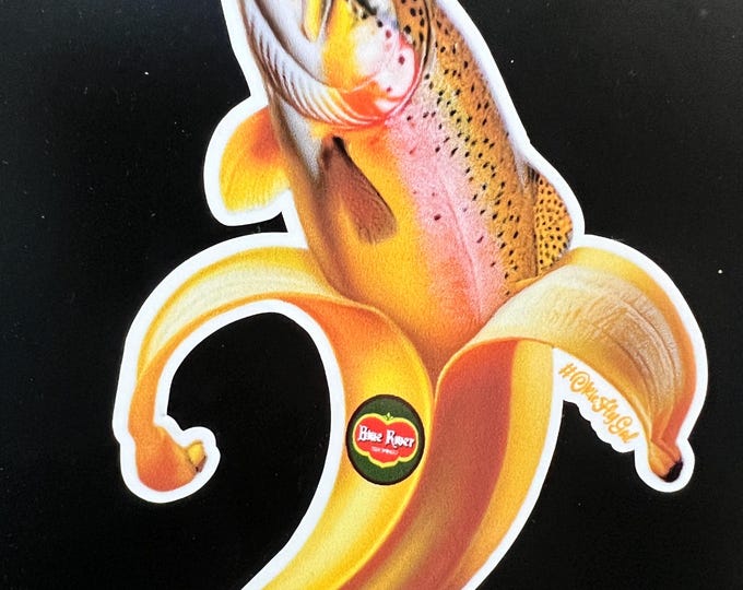 Cowboy Rainbow Trout Fly Fishing Sticker - Etsy
