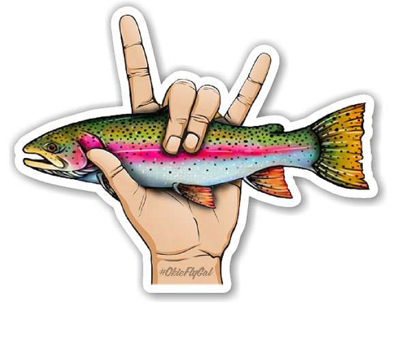 Trout Love Decal - Etsy