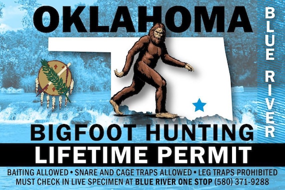 Oklahoma Bigfoot Hunting License - Etsy
