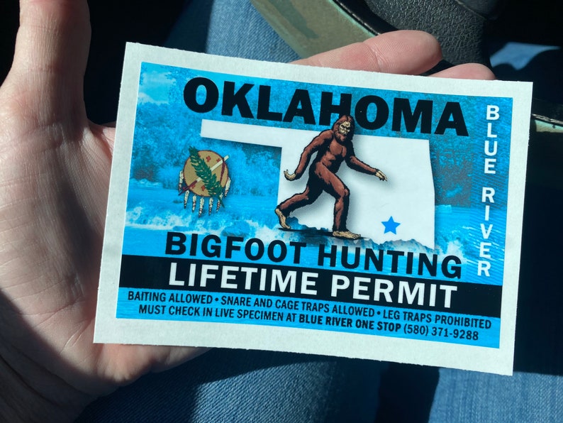 Oklahoma Bigfoot Hunting License - Etsy