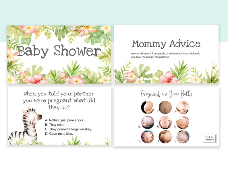 Virtual Baby Shower Game. Zoom Background and Invitation Templates ...