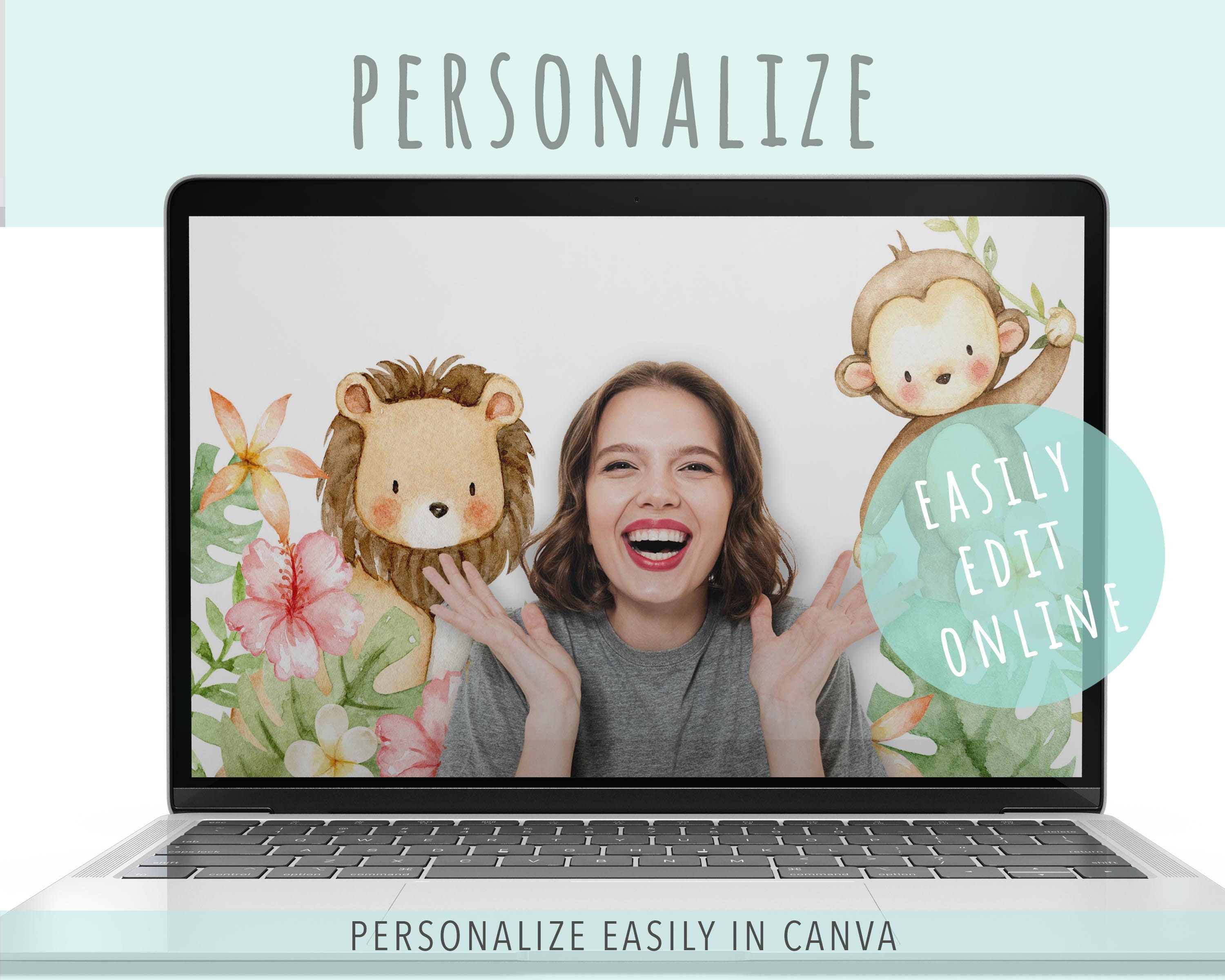 Virtual Baby Shower Zoom Background. Personalise the Text in Canva Add ...