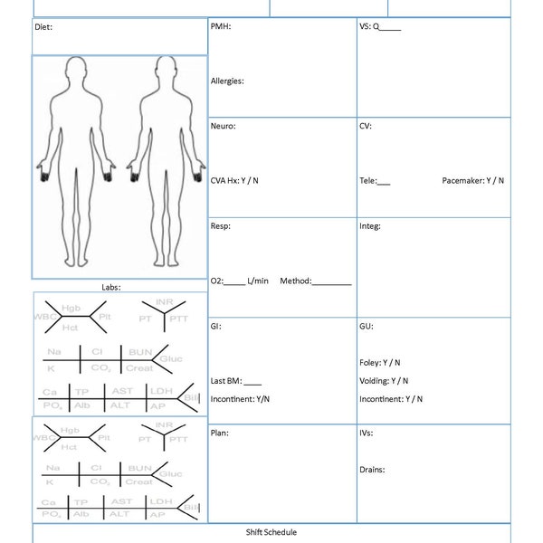 Nursing Shift Sheets Etsy