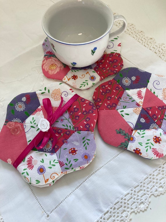 Drink & Barware Set of 2 Fabric Coasters Spring Flowers Coasters etna ...