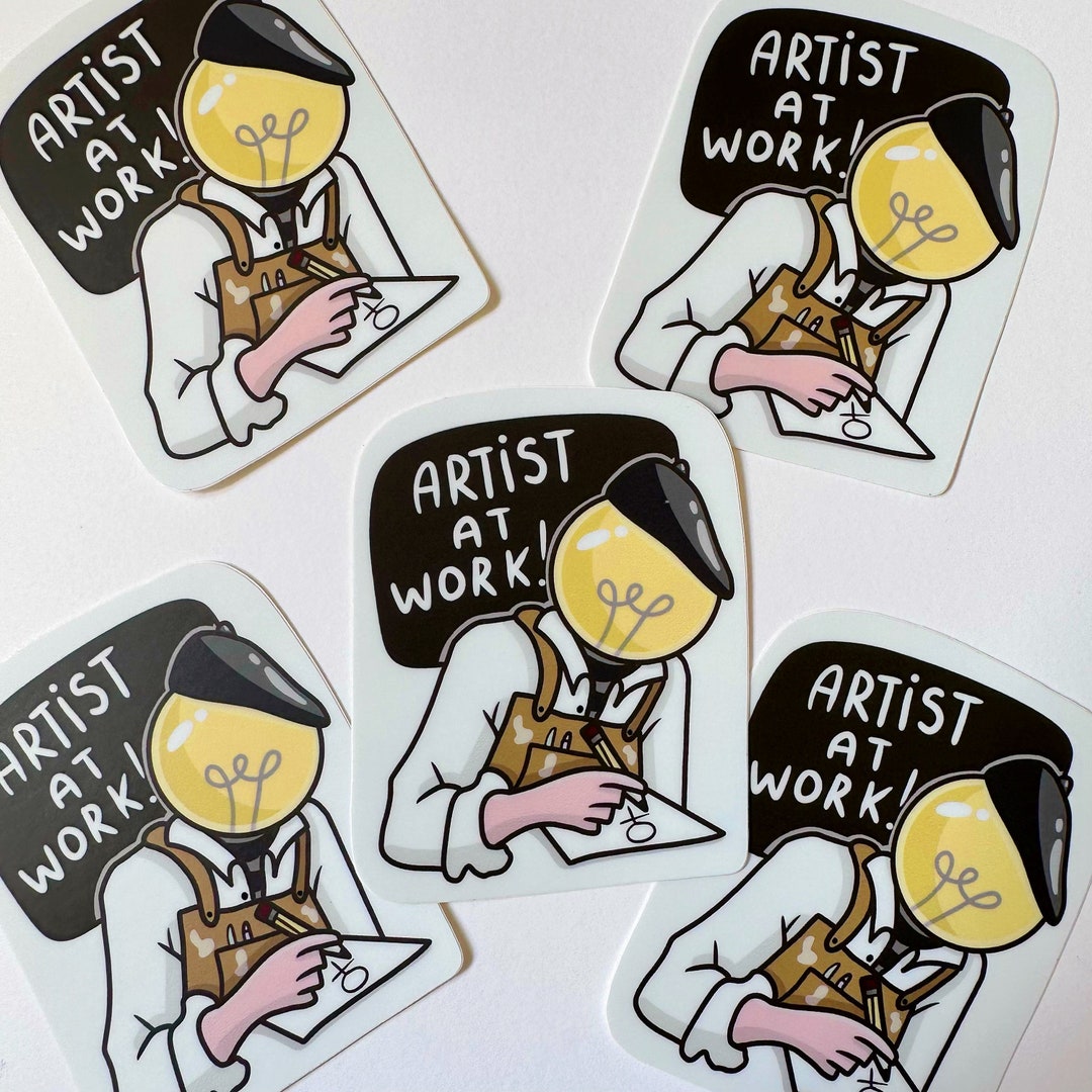 Artist at Work Sticker - Etsy