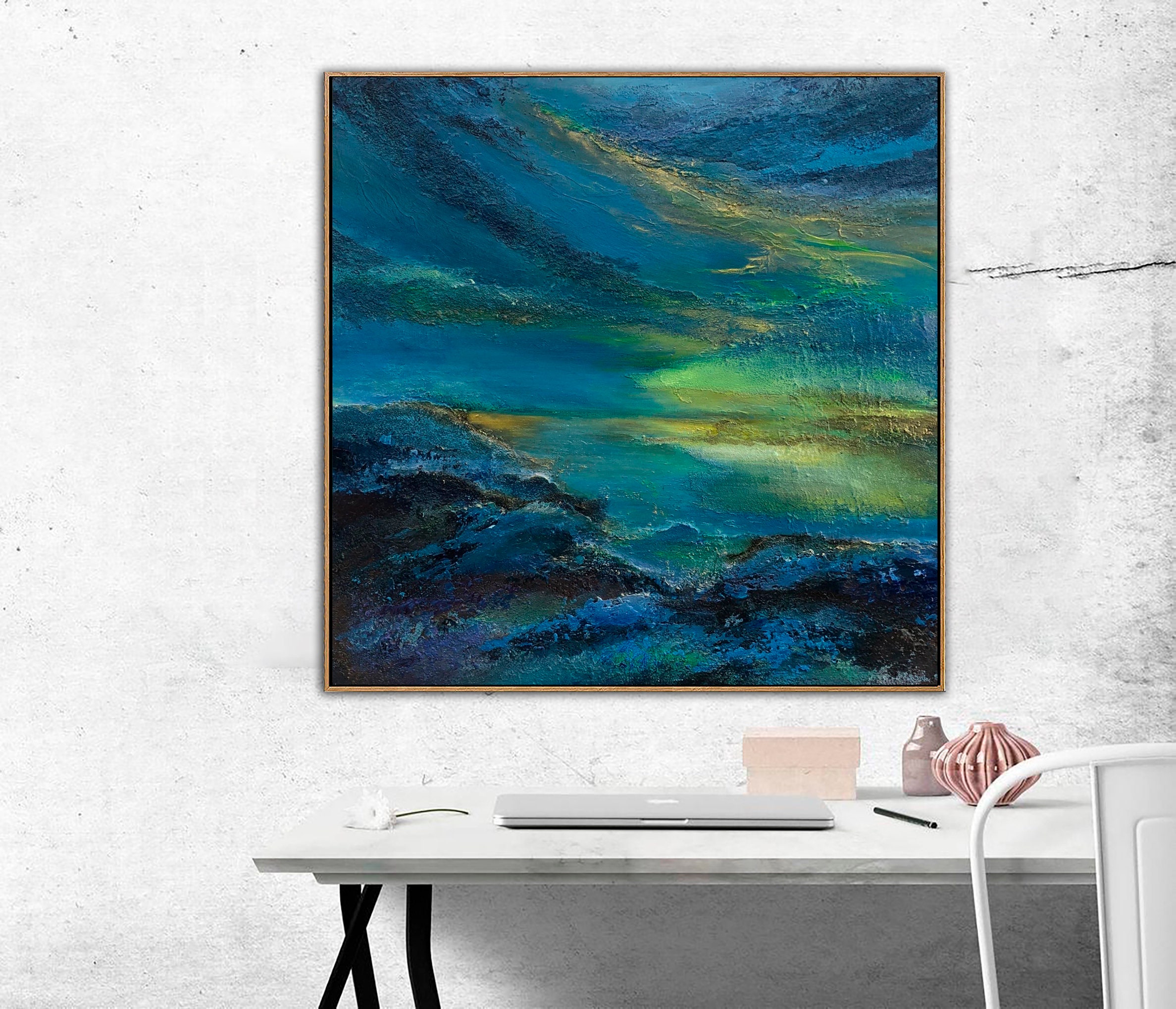 Abstract Aurora Borealis Painting on Canvas Aurora Borealis | Etsy