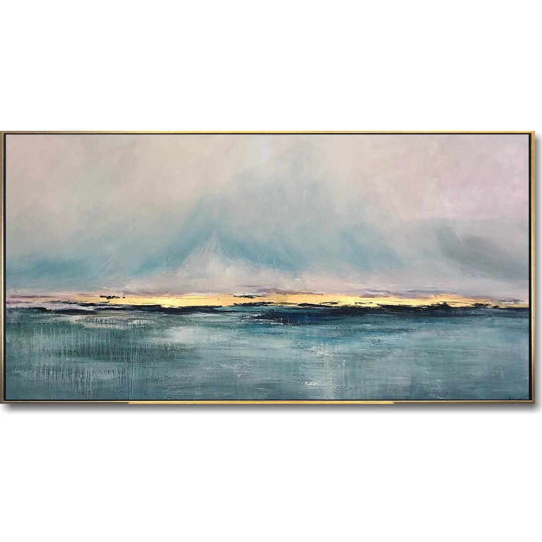 Ocean Scape Light Blue Painting Ocean Oil Painting Waters Tranquility ...