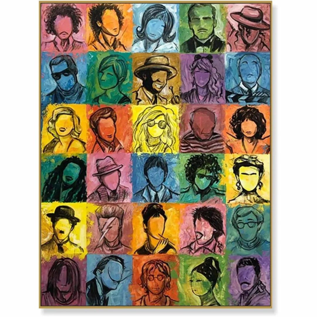 Large Modern Multicolor Portrait Canvas Iconic Pop Art Portraits ...