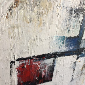 Large Original Abstract White Paintings on Canvas Modern Minimalist ...