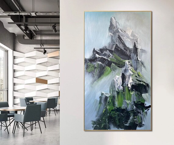 Abstract Mountains Paintings on Canvas Large Original Modern - Etsy