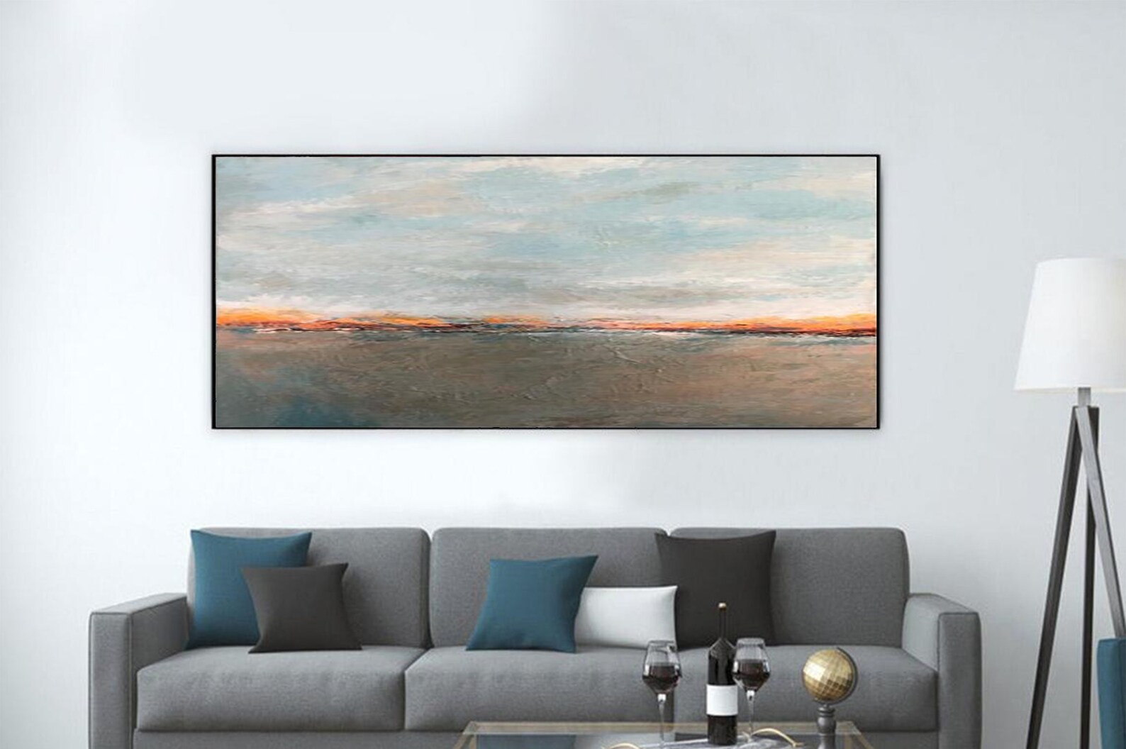 Sunrise Painting Landscape Wall Art Abstract Large Original - Etsy