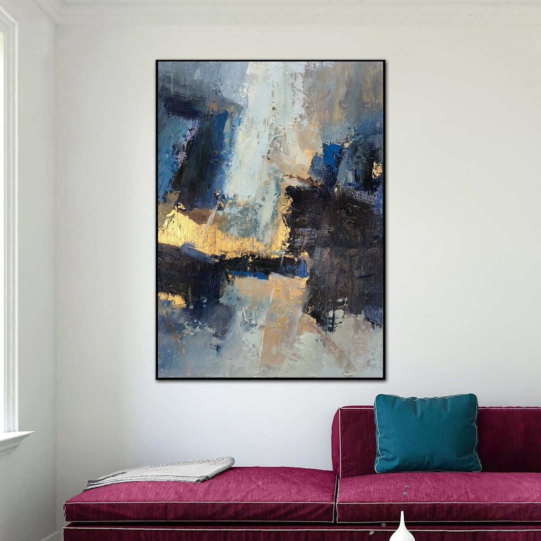 Subtle Gradients Art Atmospheric Art Golden Leaf Painting Layered ...