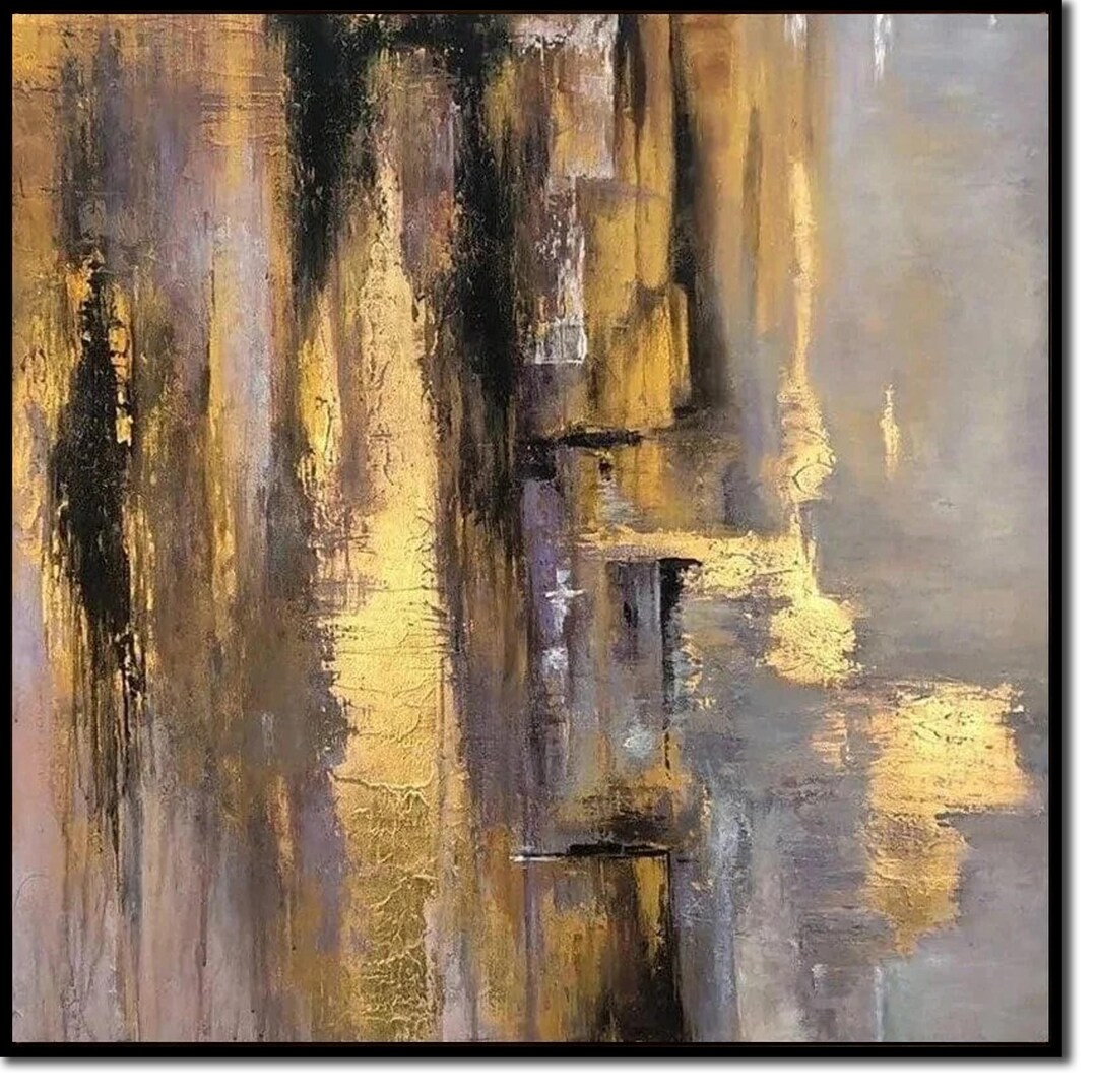 Subtle Gradients Art Light and Shadow Art Golden Leaf Painting Visual ...