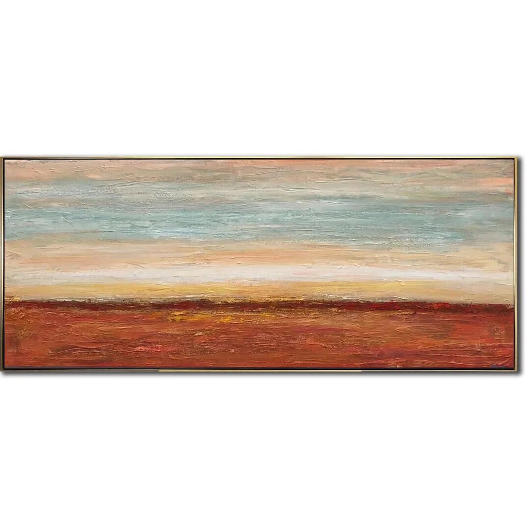 Rustic Sunset Abstract Landscape Painting - Etsy