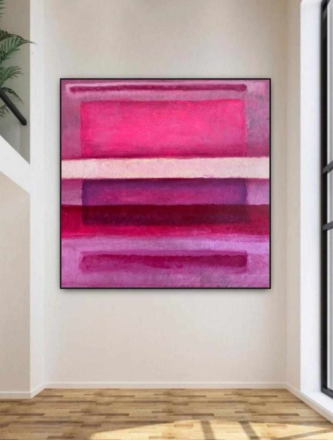Original Rothko Style Abstract Painting - Large Textured Pink & Purple ...