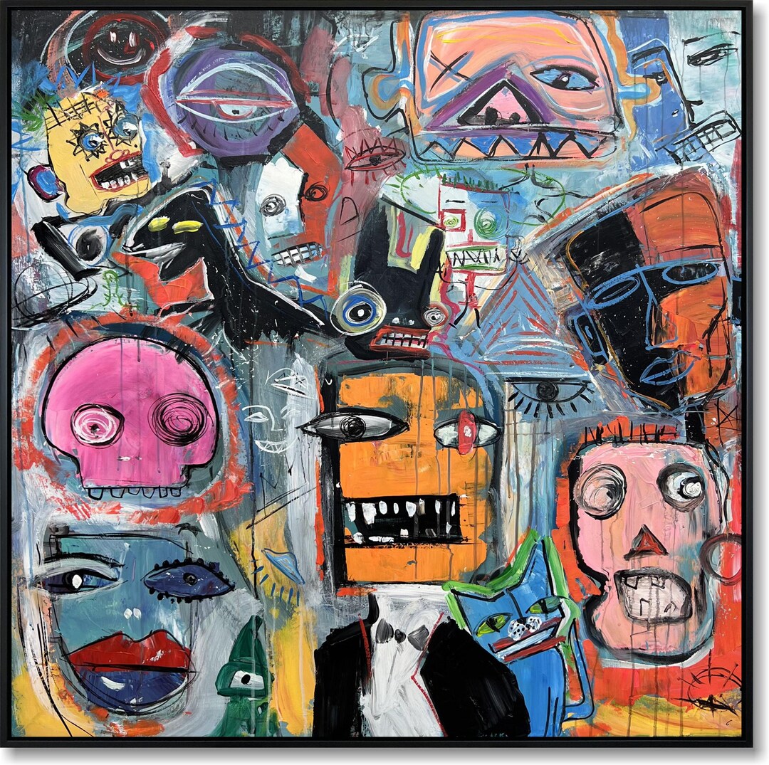 Neo-expressionist Graffiti Art – Urban Pop Canvas Painting - Etsy