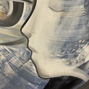 Large Abstract Dual Face Portrait Paintings on Canvas Surreal Art in ...