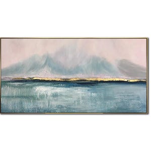 Ocean Scape Light Blue Painting Ocean Oil Painting Waters Tranquility ...