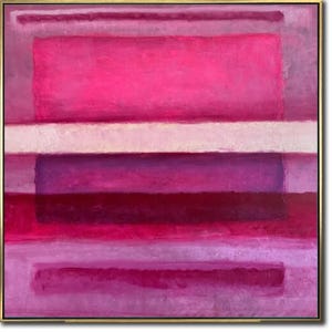 Pink Rothko‑style Abstract Canvas Painting | Modern Color Field Wall ...