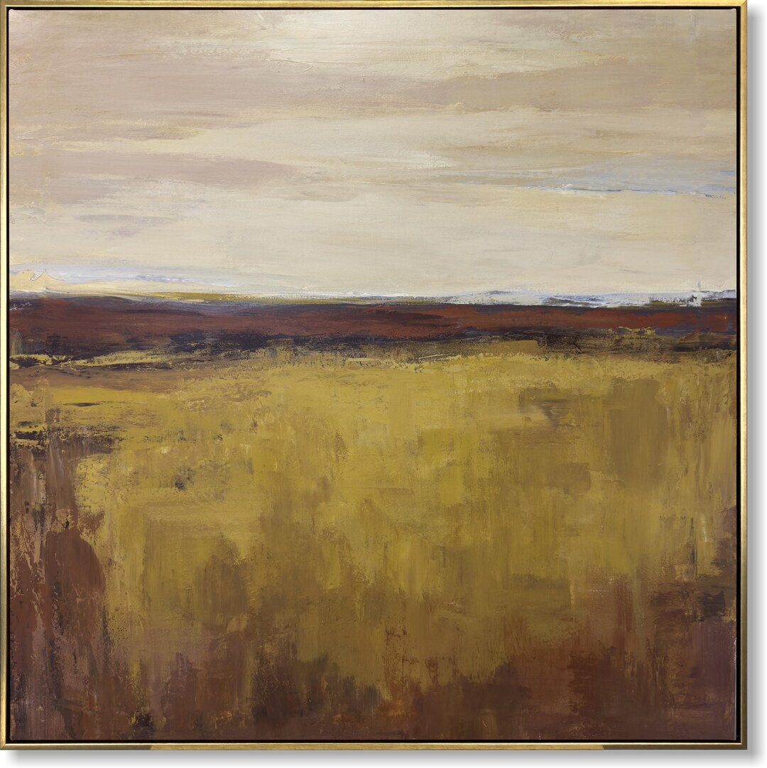 Large Abstract Landscape Painting Brown Tones Minimalist Textured ...