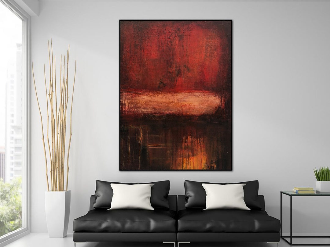Extra Large Rothko Art Abstract Red Painting on Canvas Red Acrylic ...