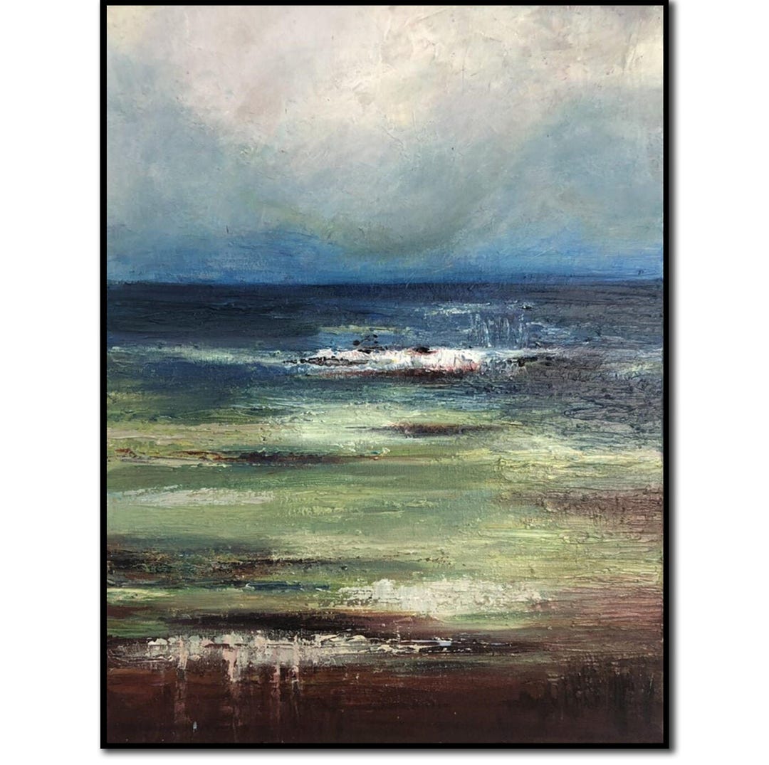 Large Ocean Seascape Painting Coastal Abstract Art Textured Modern ...
