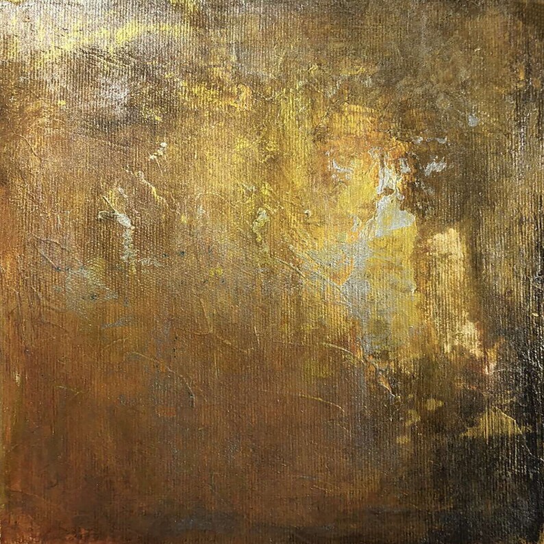 Gold Brown Abstract Painting – Textured Metallic Wall Art - Etsy