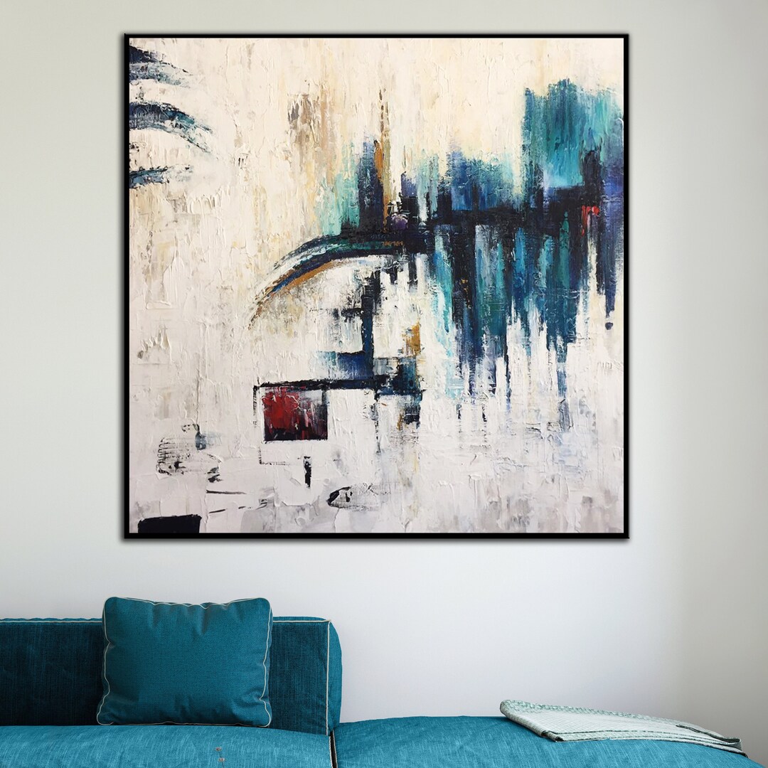 Large Original Abstract White Paintings on Canvas Modern Minimalist ...