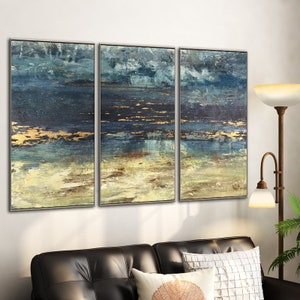 Abstract Landscape Painting on Canvas Triptych Wall Art - Etsy