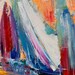 Colorful Sailboat Abstract Painting – Bold Modern Seascape Wall Art - Etsy