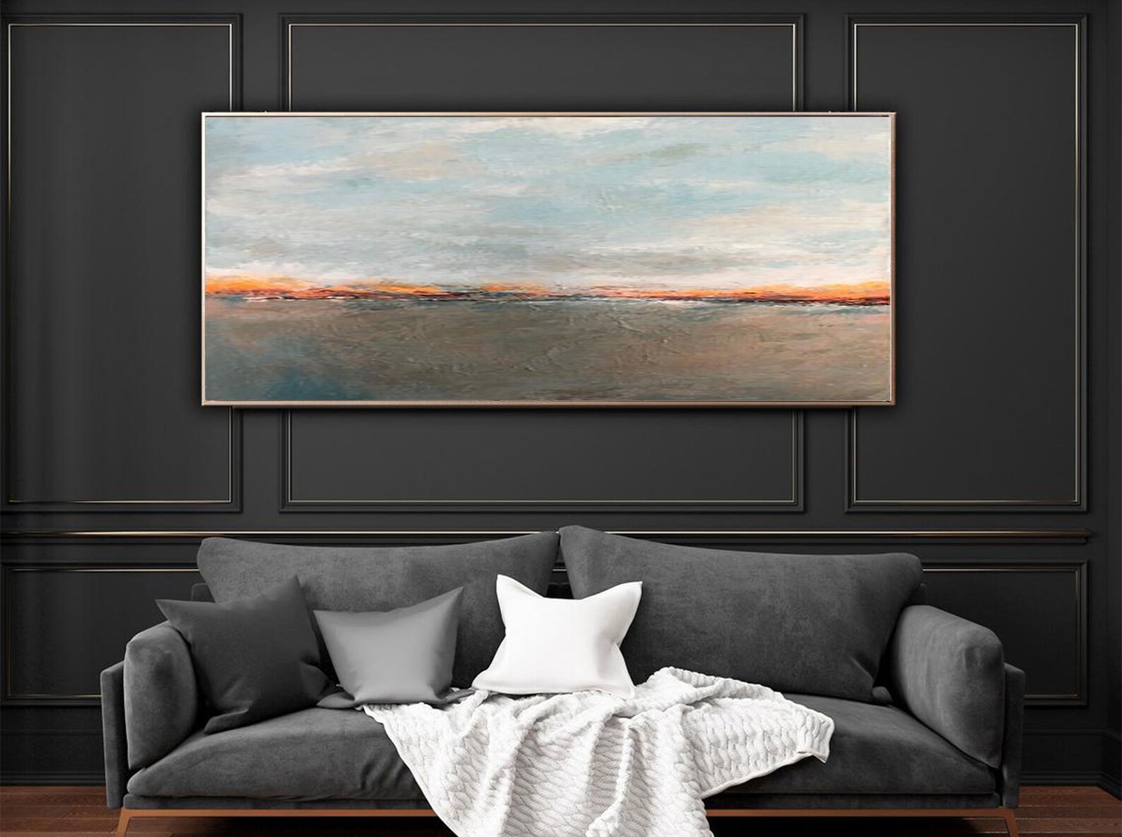 Sunrise Painting Landscape Wall Art Abstract Large Original - Etsy