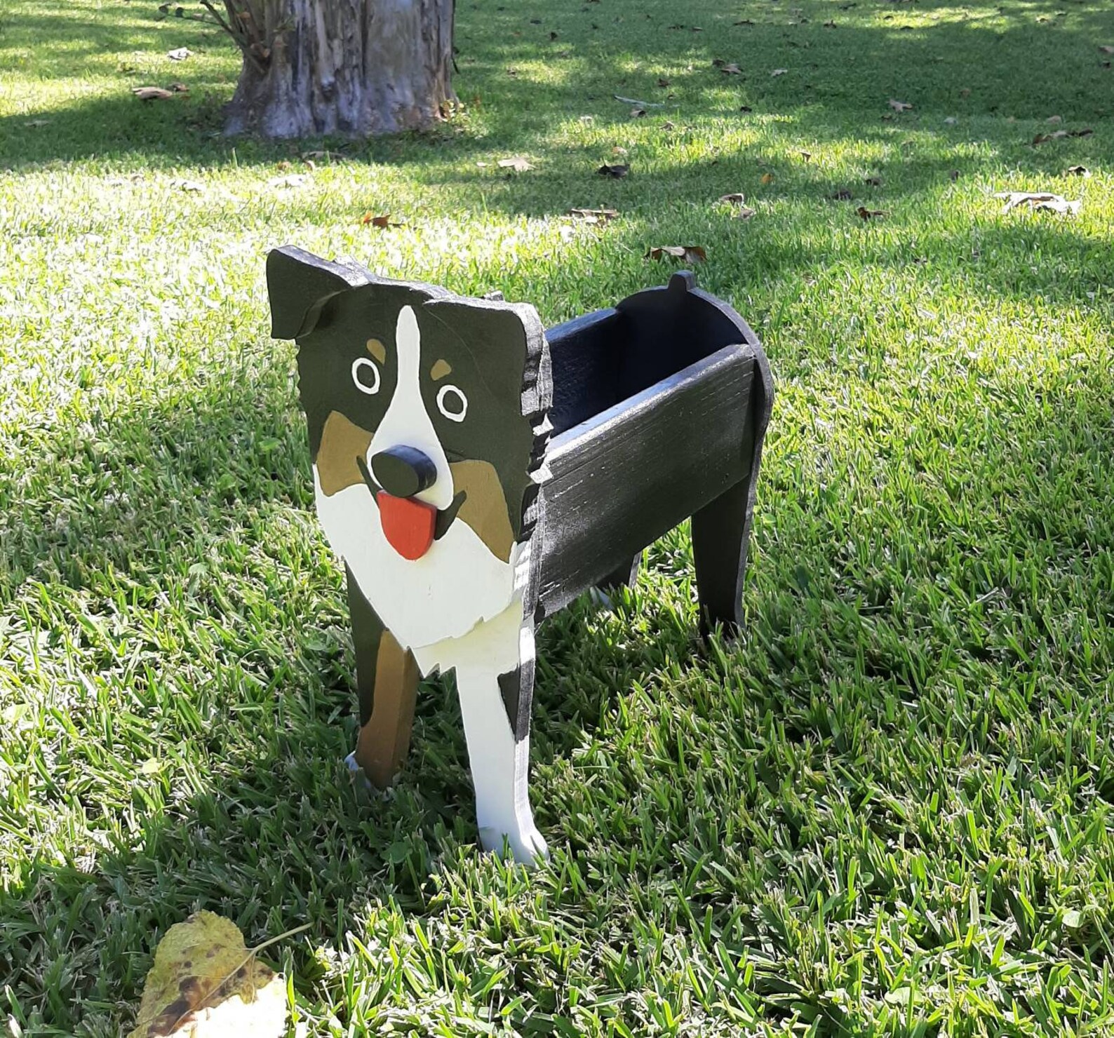 Scroll Saw Pattern Australian Shepherd or Border Collie Dog Planter - Etsy