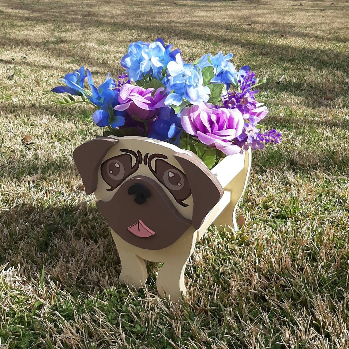 Scroll Saw Pattern Pug Wood Planter,animal Planter - Etsy UK