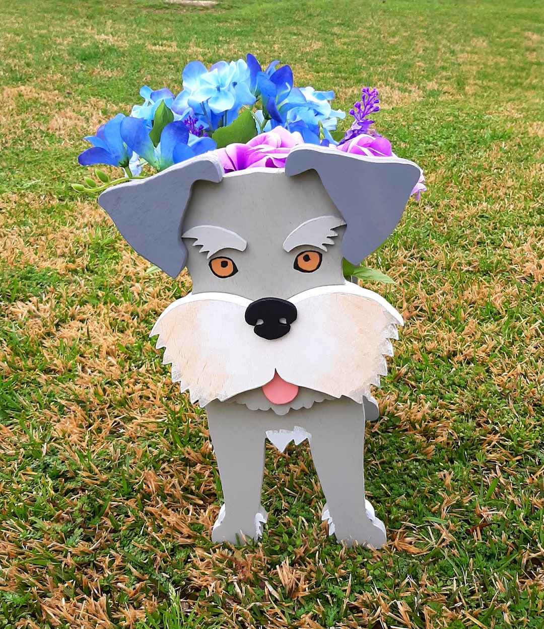 Scroll Saw Pattern Schnauzer Dog Planter, Animal Planter - Etsy