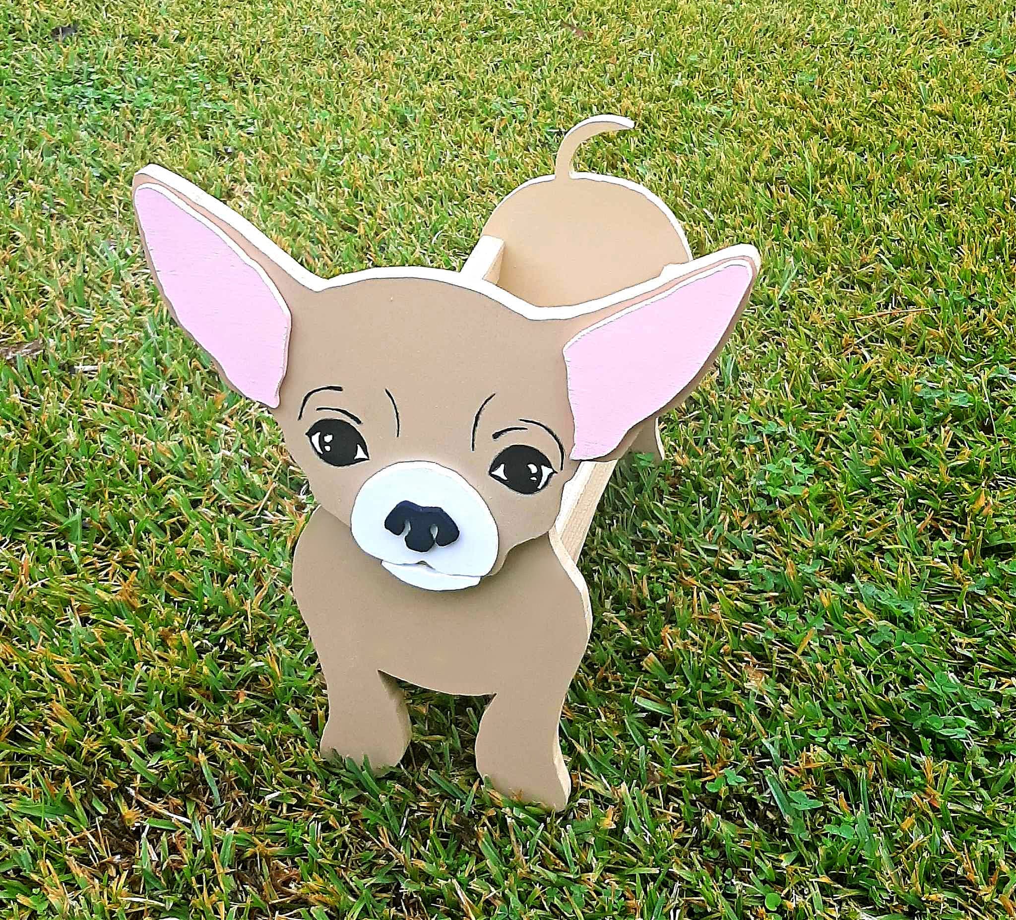 Scroll Saw Pattern Chihuahua Dog Planter, Animal Planter - Etsy