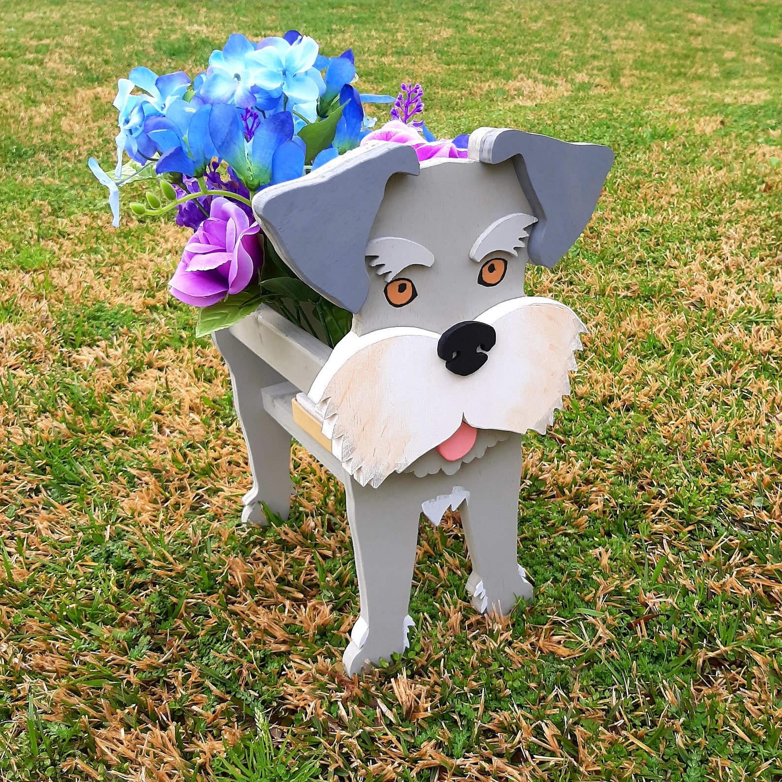 Scroll Saw Pattern Schnauzer Dog Planter, Animal Planter - Etsy