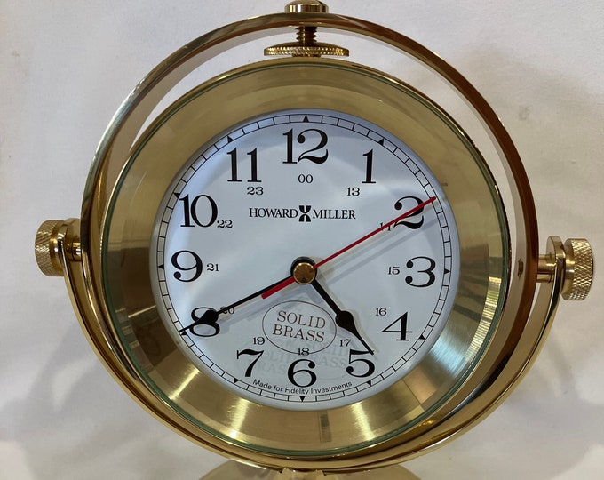 Vintage Howard Miller Solid Brass Schooner Nautical Desk Clock - Etsy