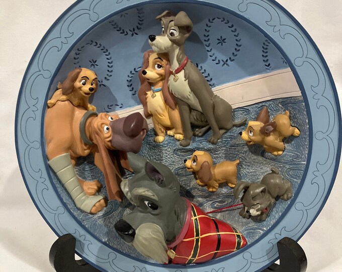 Disney Lady and the Tramp 3D Collector Plate “A Family at Last” #3695/ ...
