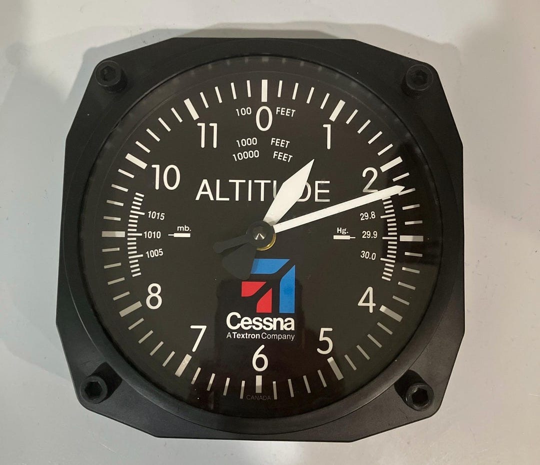 Trintec Aviator Cessna Altimeter Instrument Style 8-inch Wall Clock - Etsy