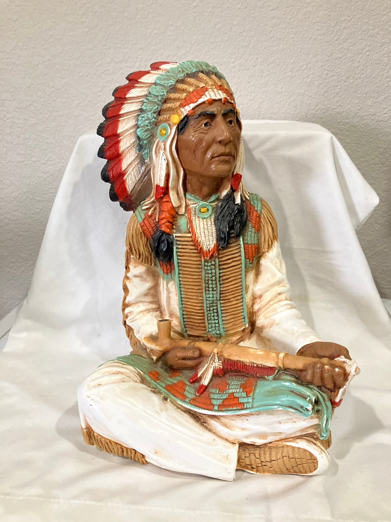 Vintage Universal Statuary 1980 691 Native American Chief - Etsy