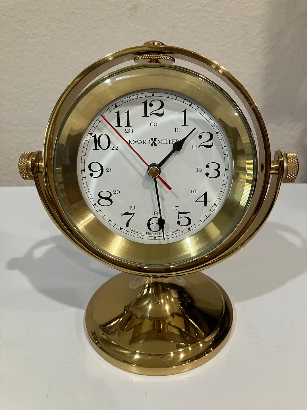 Vintage Howard Miller Solid Brass Schooner Nautical Desk Clock Model ...